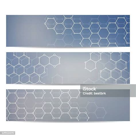 세트 현대적이다 과학 배너 분자 구조 Dna 및 뉴런 0명에 대한 스톡 벡터 아트 및 기타 이미지 0명 Dna 과학