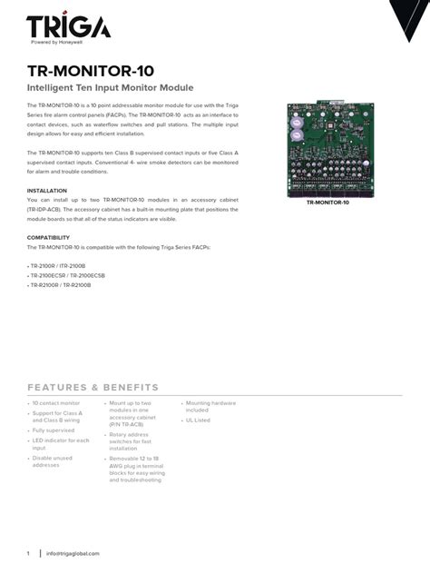 Tr Monitor 10 Module Overview Pdf Electricity Manufactured Goods