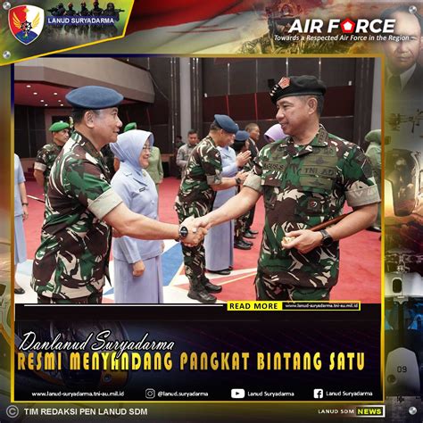 Danlanud Suryadarma Resmi Menyandang Pangkat Bintang Satu Lanud R Suryadi Suryadarma