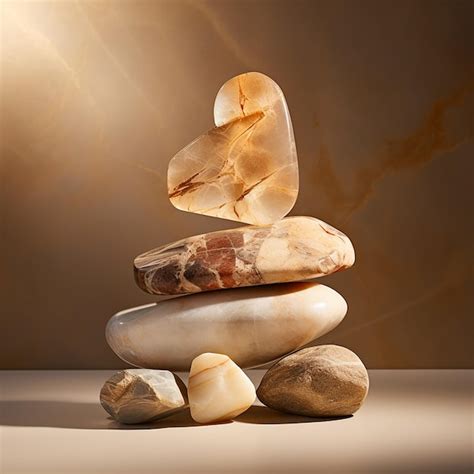 Marble Stones With Gold Lines Premium AI Generated Image
