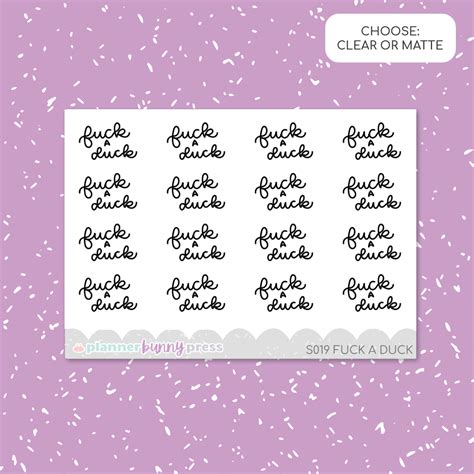Fuck A Duck Script Mini Planner Bunny Press