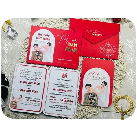 ThiỆp CƯỚi Chibi 12sl12 NhẬn In 100 ThiỆp Shopee Việt Nam