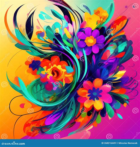 Abstract Floral Design Generative Ai Illustration Stock Illustration Illustration Of