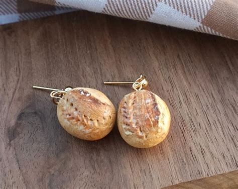 Sourdough Bread Earrings Tiny Food Jewelry Mini Food Bakery Jewelry