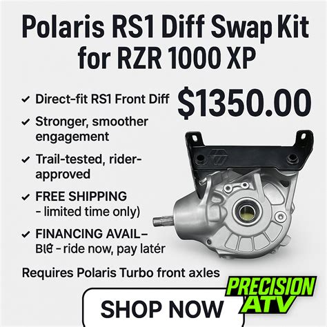 Polaris Rs1 Diff Swap Kit For The Polaris Rzr 1000 Xp And Xp4 Precision Atv Fab