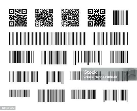바코드 및 Qr 코드 집합입니다 산업용 바코드 코드 막대를 스캔합니다 코드 가격 Qr코드에 대한 스톡 벡터 아트 및 기타 이미지
