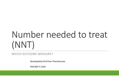 Week 2 D Numbers Needed To Treat Pdf Number Needed To Treat Nnt Which Outcome Measure