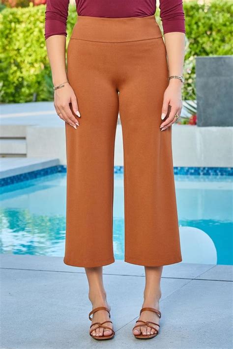 Slight Of Hand Pull On Wide Leg Crop Trousers Rust En 2024