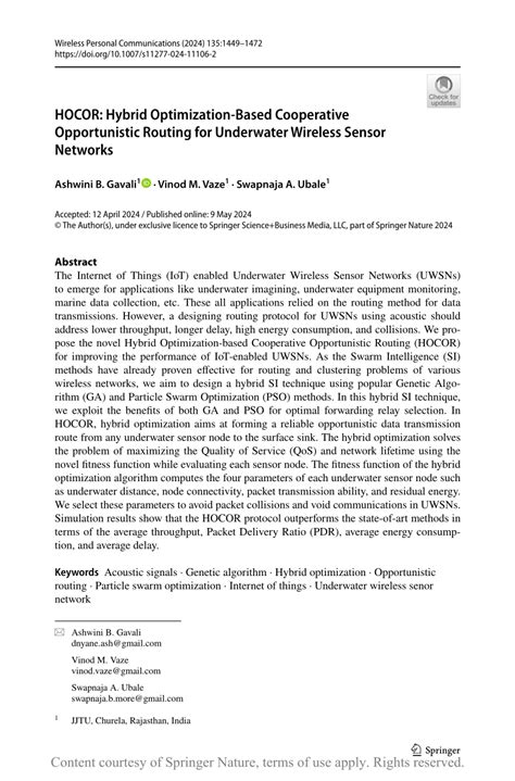 Hocor Hybrid Optimization Based Cooperative Opportunistic Routing For