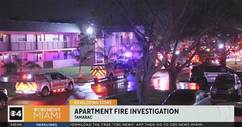 Woman Dies After Tamarac Apartment Fire Cbs Miami