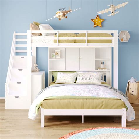 Flieks Etagenbett Kinderbett 90x200cm140x200cm Mit Stauraumtreppe
