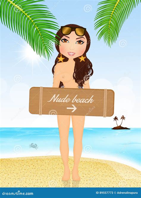 Playa desnuda stock de ilustración Ilustración de océano 89557773