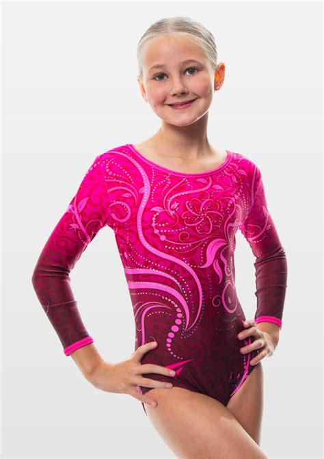 Serenity Pink Long Sleeve Gymnastics Leotard For Girls Velocity Pro Sport