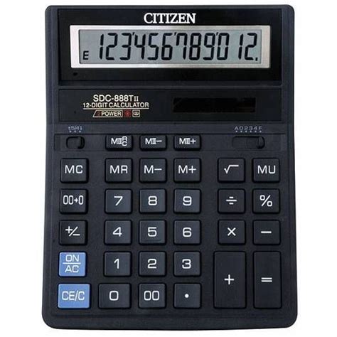 Citizen Калькулятор SDC-888T, 12 разрядный, бухгалтерский, черный, 318 ...