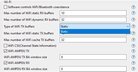 Forced To Use Static Wifi Buffers Together With Psram Even Though Psram