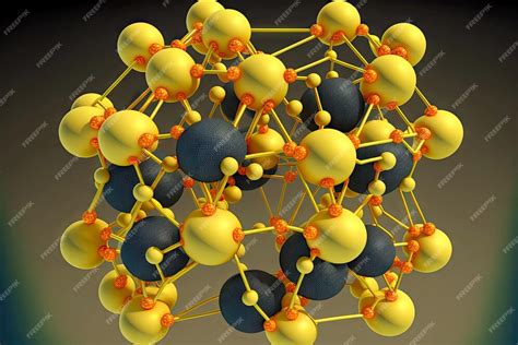Premium Photo Schematic Structure Of Molecule Closeup Consisting Of Spheres And Chains
