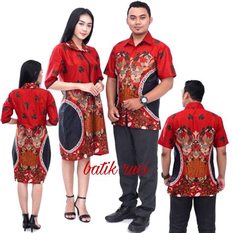 Jual Couple Batik Modern Motif Kombinasi Trendy Masa Kini By Batikruci