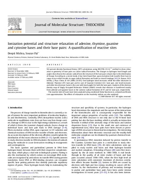 Ionization Potential And Structure Relaxation Of Adenine Thymine