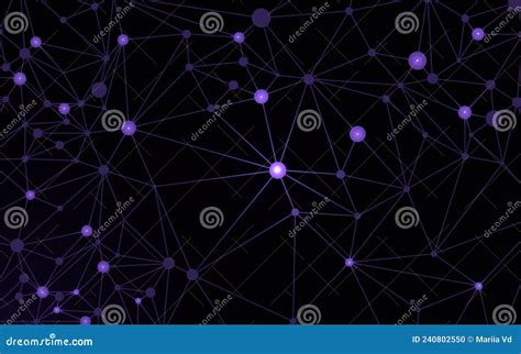 Purple And Violet Abstract Geometric Background In Ai Plexus Line Data Structure Stock Vector