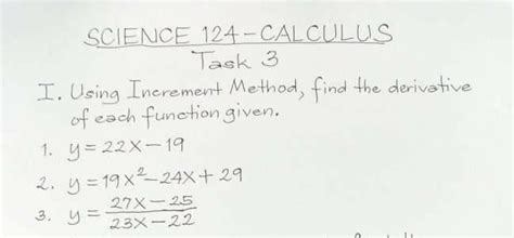 solved science 124 calculus task 3 i using increment