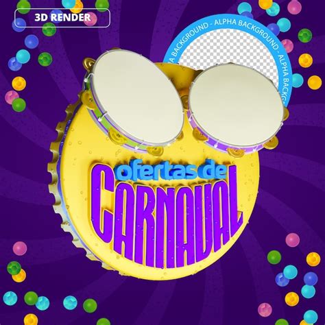 Promoção De Renderização De Logotipo Psd 3d Para Ofertas De Carnaval
