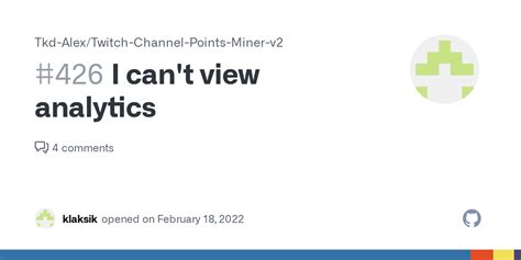 I Can T View Analytics Issue Tkd Alex Twitch Channel Points Miner V GitHub