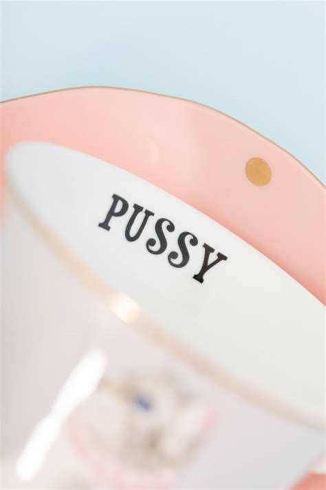 Yvonne Ellen Pussy Teacup And Saucer