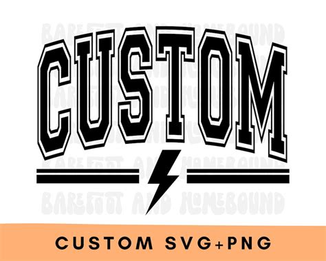 Custom Varsity Font Svg Custom Team Png Custom Text Svg Personalized