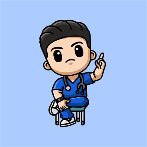 Premium Vector Cute Nurse Cartoon Character
