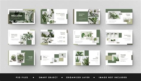 Premium Psd Minimalist Green White Presentation Slide Power Point Ppt