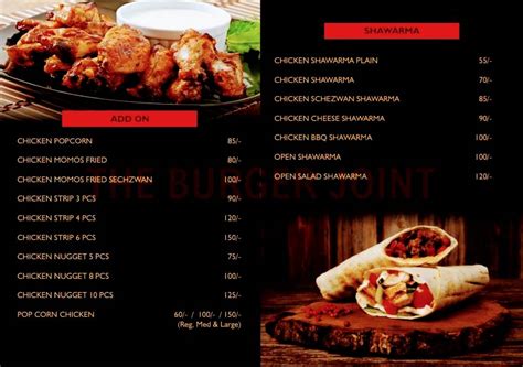 Menu At The Burger Joint Mumbai