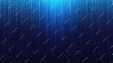 A Digital Background Featuring Blue Binary Code And Data Streams