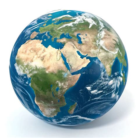 3d Rendered Earth Globe Illustration Isolated On White Background Stock