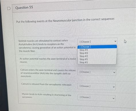 Solved Put The Following Events At The Neuromuscular