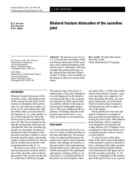Pdf Bilateral Fracture Dislocation Of The Sacroiliac Joint