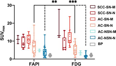 The Uptake Values Of ⁶⁸ Ga Ga Dota Fapi 04 And 2 ¹⁸f Fdg For