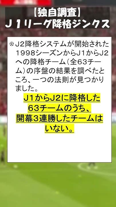 J1リーグ降格ジンクス（j2降格チームの開幕連勝数分析） J1リーグ J2降格 Jリーグ開幕 Youtube