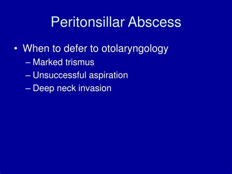 Ppt Peritonsillar Abscess Powerpoint Presentation Free Download Id 1816514