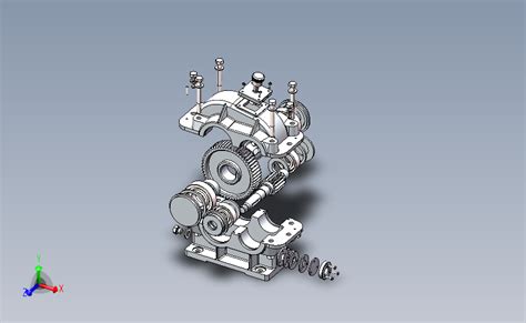 一级圆柱齿轮减速器solidworks 2014模型图纸下载 懒石网