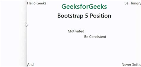 Bootstrap 5 Position Geeksforgeeks