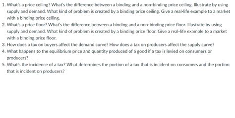 Solved What S A Price Ceiling What S The Difference Chegg Com