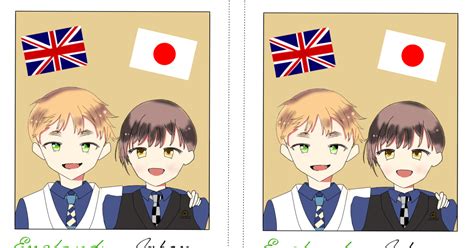 ヘタリア ヘタリアチェキ風イラスト イギリス×日本ver サイズ違い 雪花とても低浮上のイラスト Pixiv