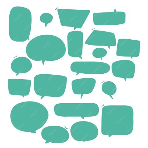 Premium Vector Set Of Speak Bubble Text Chatting Box Message Box Outline Cartoon