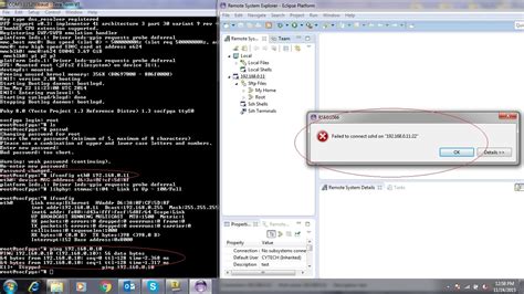 problem in remote system explorer configuration for linux boot from