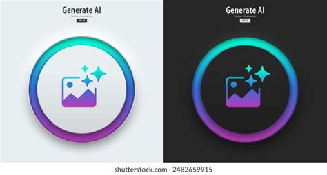 ai generate image icon set buttons stock vector royalty free