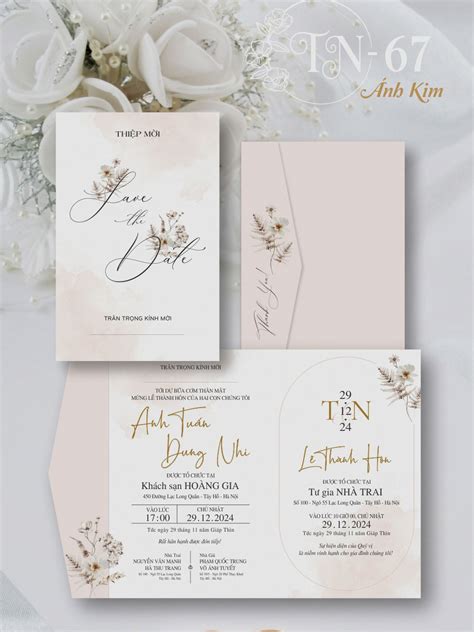 Thiệp ánh kim TN67 In thiệp cưới Hà Nội