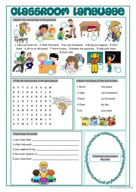 Classroom Language Interactive Worksheet