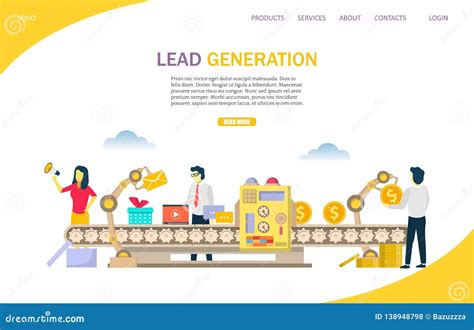 Lead Generation Vector Website Landing Page Design Template Stock