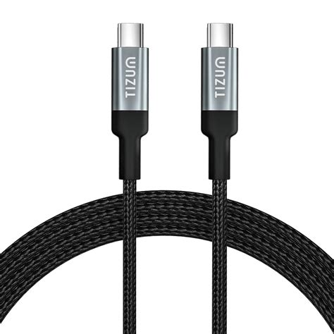 Tizum USB Type C to Type C 5A (100W) Braided Sync & Fast Charging Cable ...