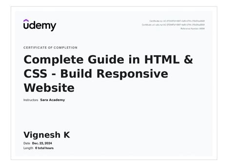 Vignesh Kumar On Linkedin Udemy Html Css